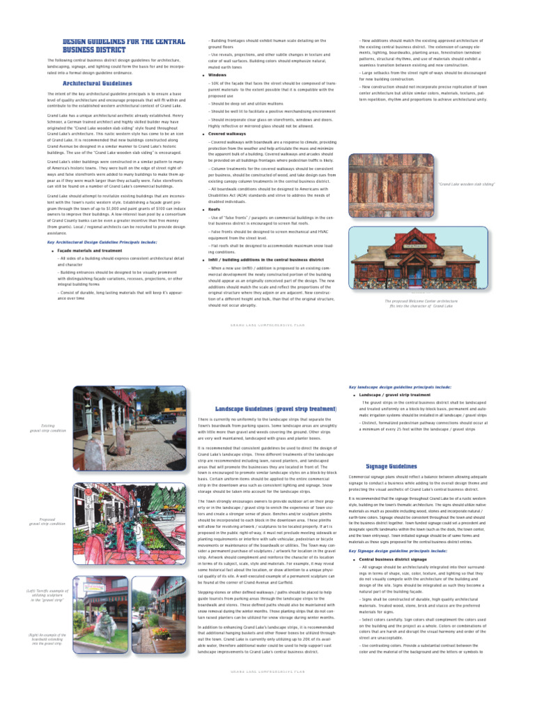 Grand Lake CBD Design Guidelines | PDF | Lighting | Architectural Elements