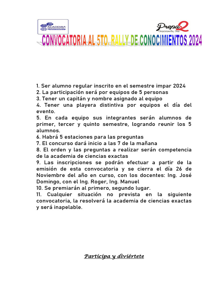 Convocatoria Rally | PDF