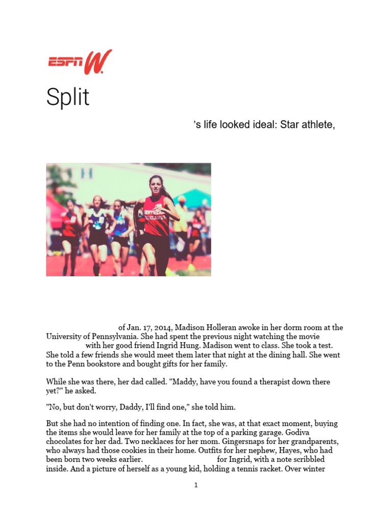 Madison Holleran: Behind the Instagram | PDF