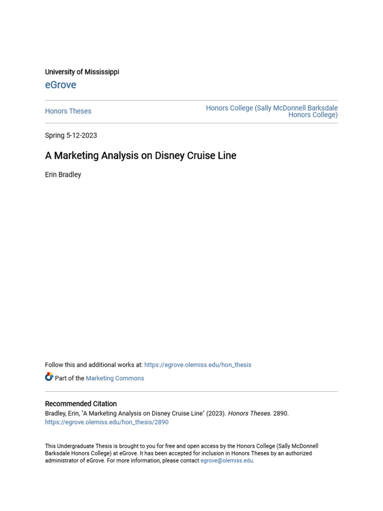 Disney Cruise Line Marketing Analysis | PDF | The Walt Disney Company ...