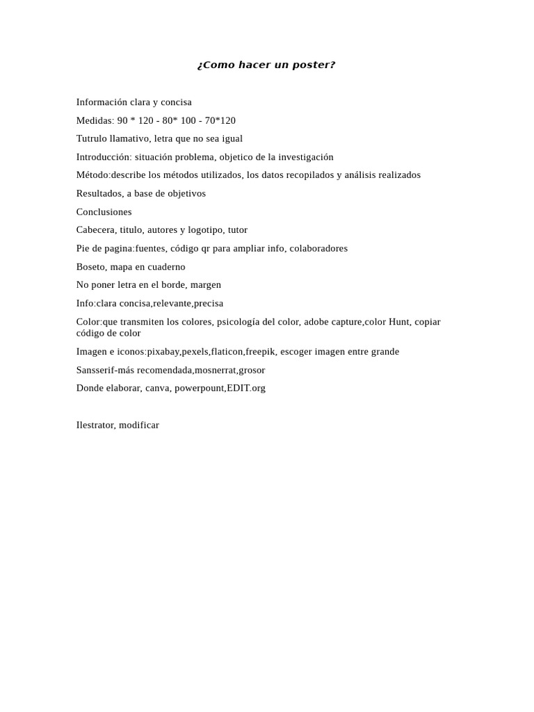 Como Hacer Un Poster | PDF
