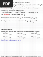 Trigonometric Identities Cheat Sheet | PDF