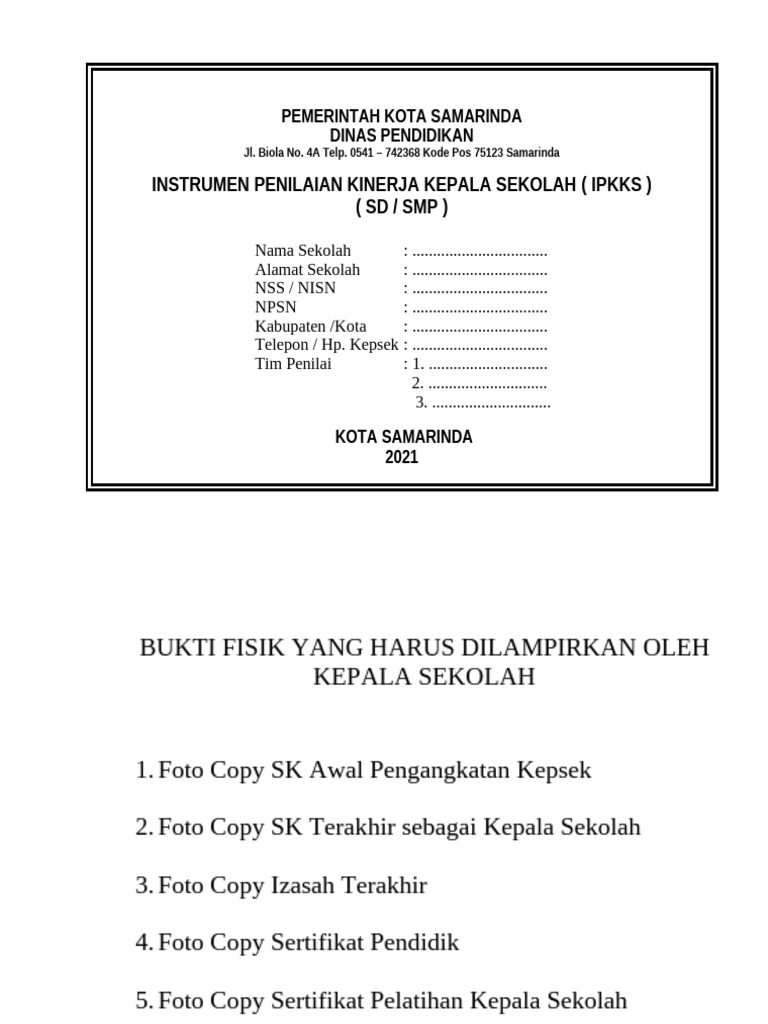 Sampul Instrumen PKKS 2021 | PDF
