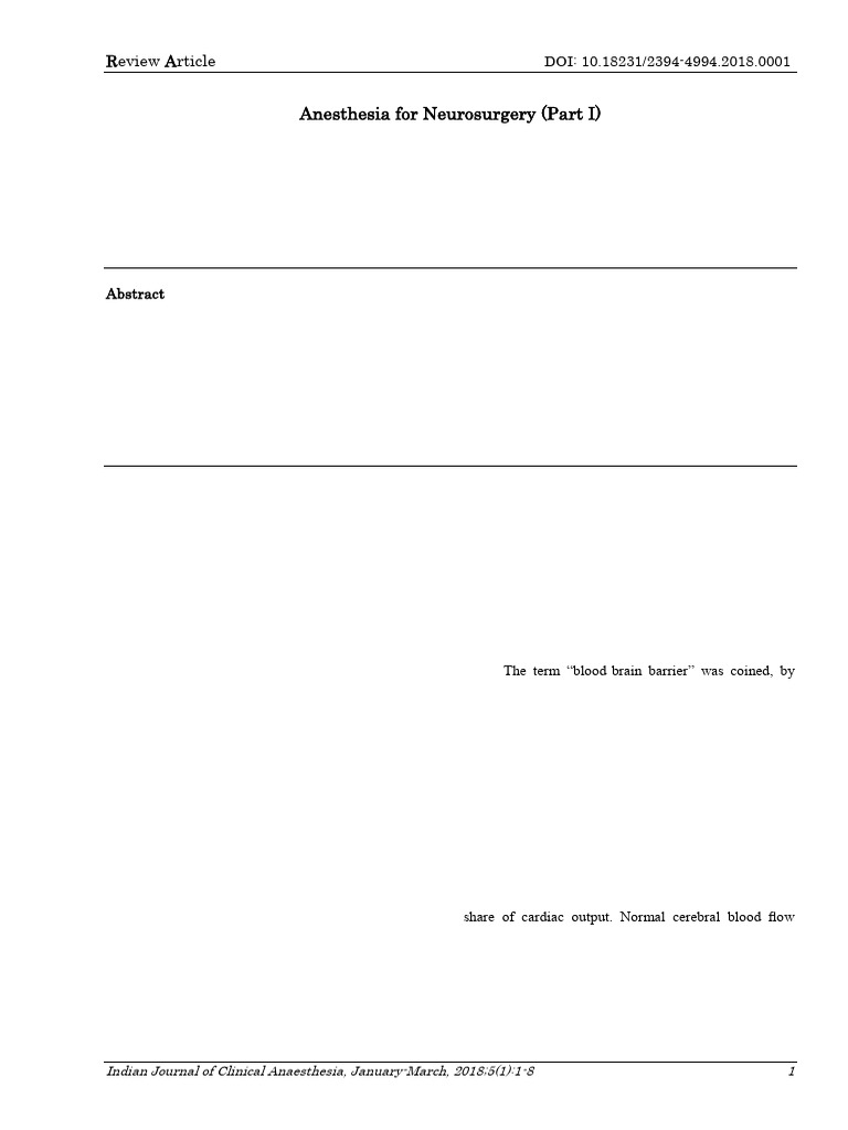 671d285253jIJCAv5i1p1 8.IJCA 5 (1) - 1 8 | PDF | Cerebrospinal Fluid | Anesthesia