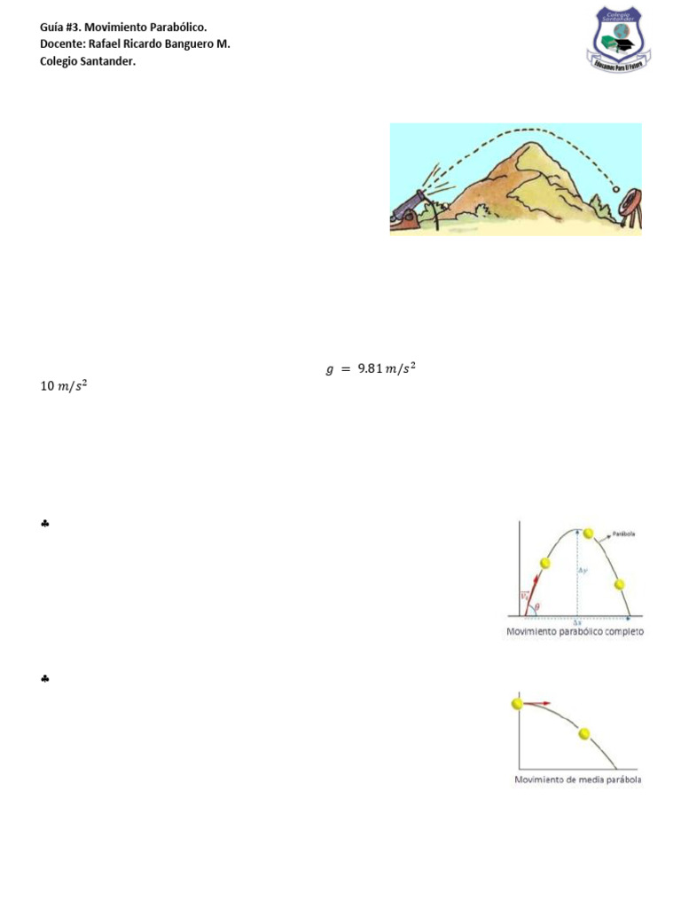 Guia #2. Movimiento Parabolico | PDF | Aceleración | Gravedad
