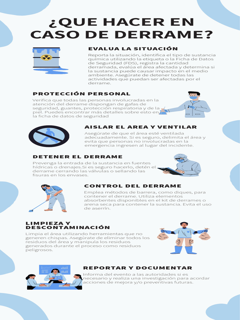 Que Hacer en Caso de Derrame de Sustancias Quimicas | PDF