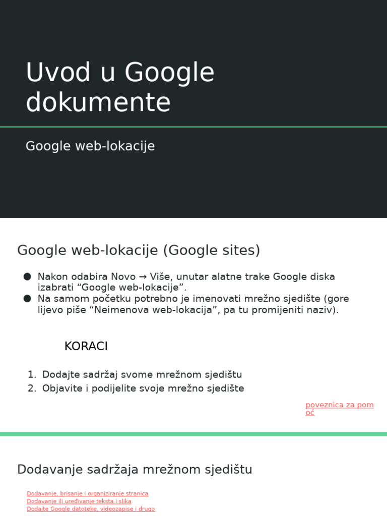Google Web-Lokacije | PDF