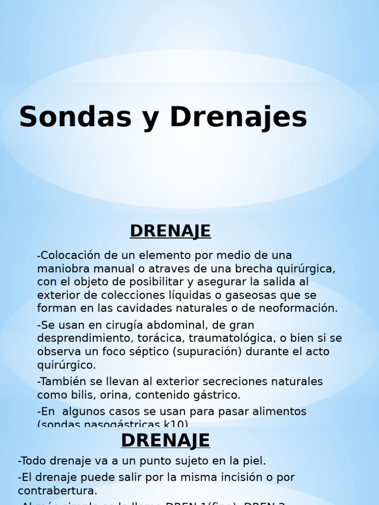 Sondas y Drenajes | PDF | Catéter