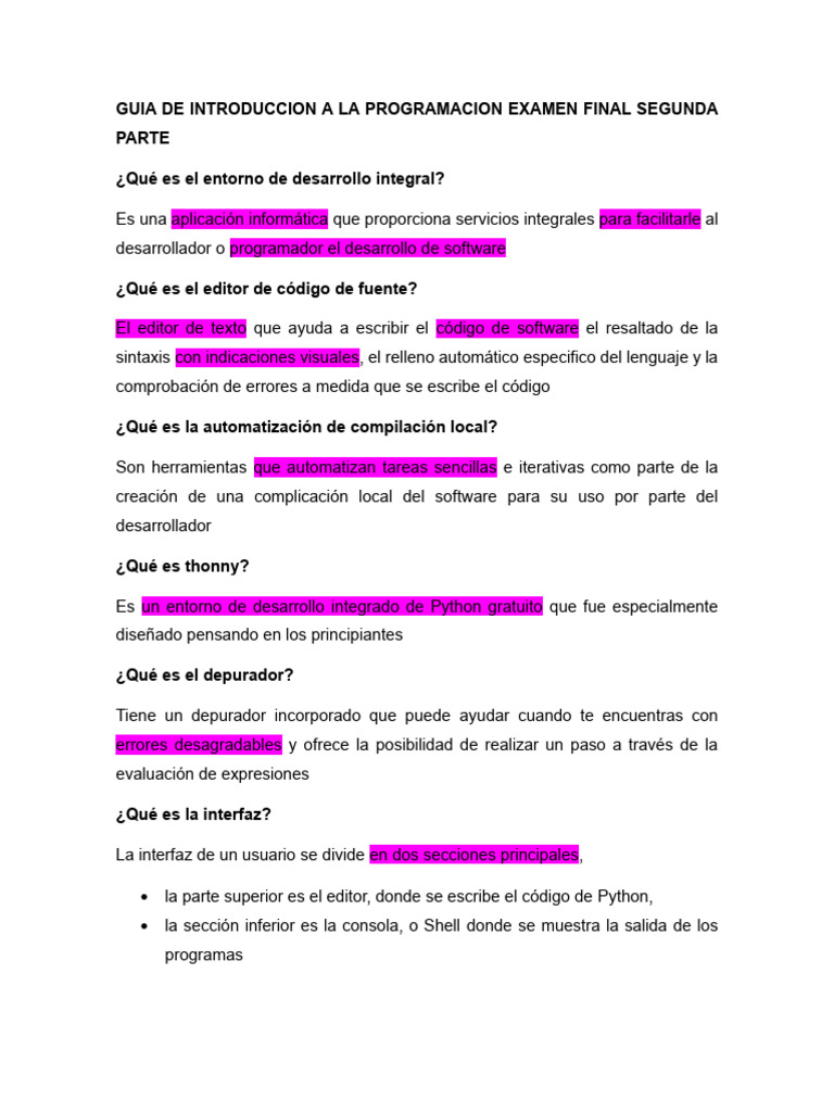 Guía de Programación en Python | PDF | Entorno de desarrollo integrado | Lenguaje de programación