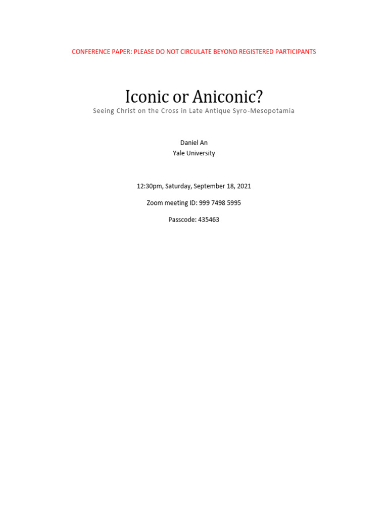 An - Iconic or Aniconic - 5th Roundtable | PDF | Jesus | Altar