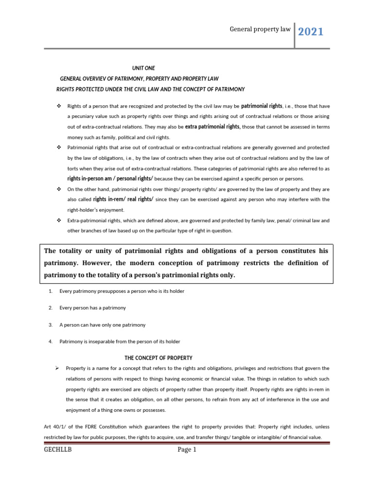 General Property Law Short Note by G-MAN | PDF | Property | Negotiable ...