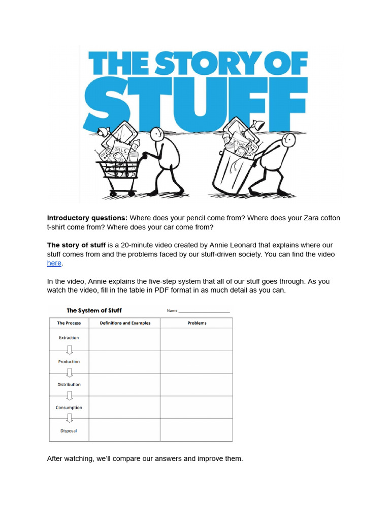 2a The Story of Stuff QUESTIONS | PDF