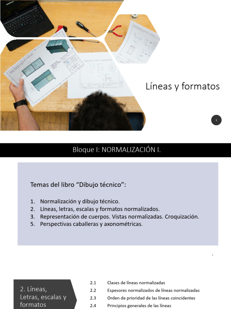 Líneas y Formatos Normalizados en Dibujo | PDF | Dibujo