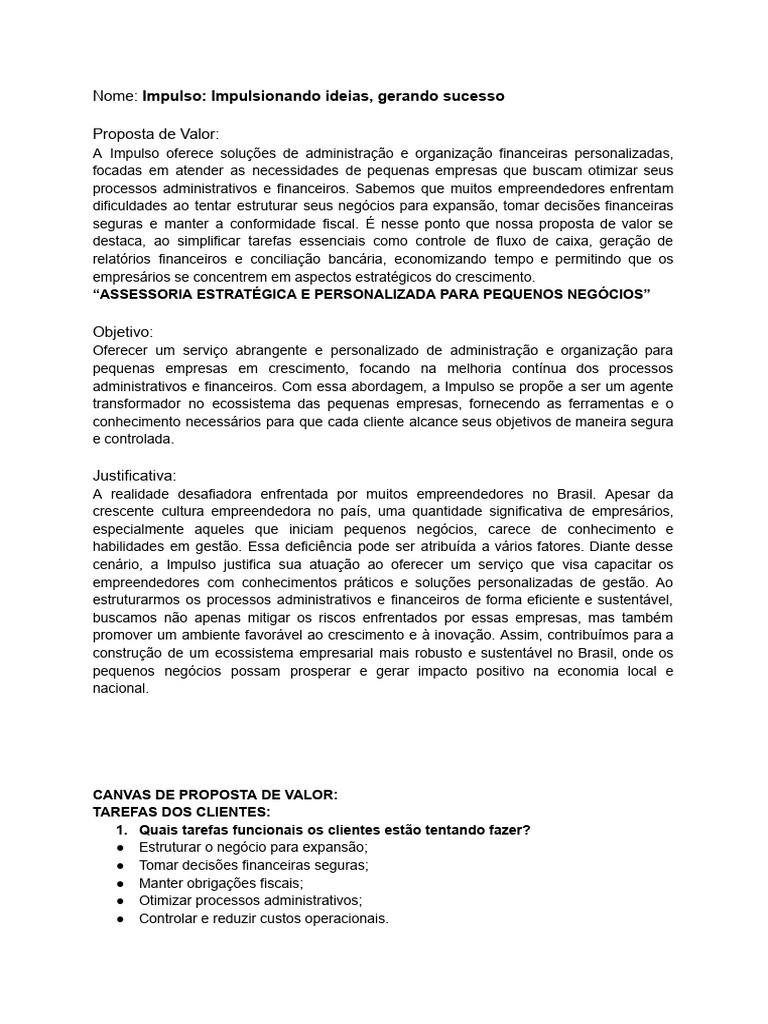Impulso - Impulsionando Ideias, Gerando Sucesso | PDF | Despesa ...