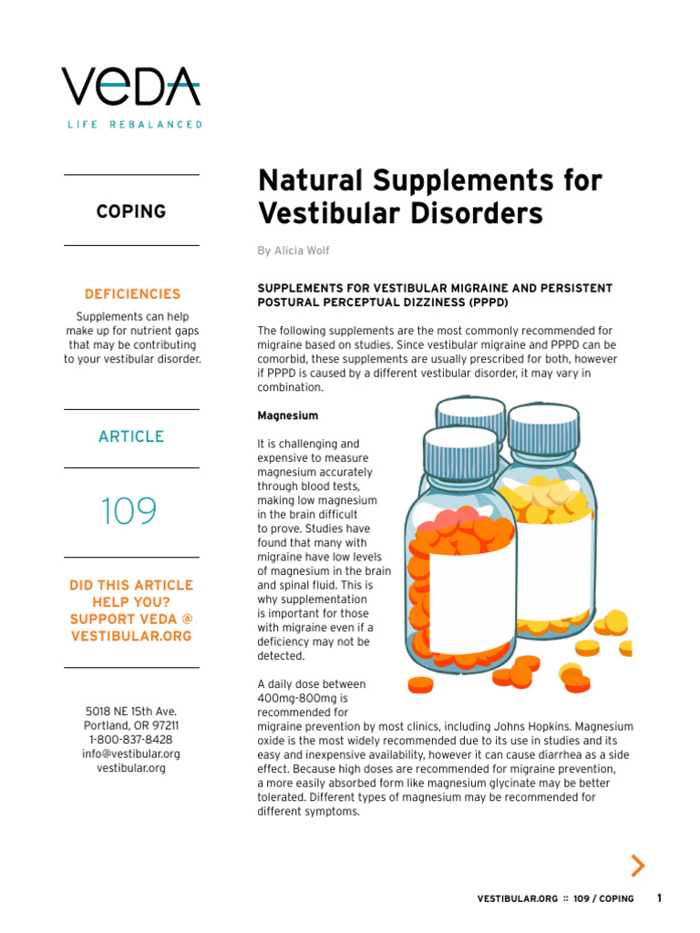 Natural Supplements For Vestibular Disorders 109 | PDF | Ménière's ...