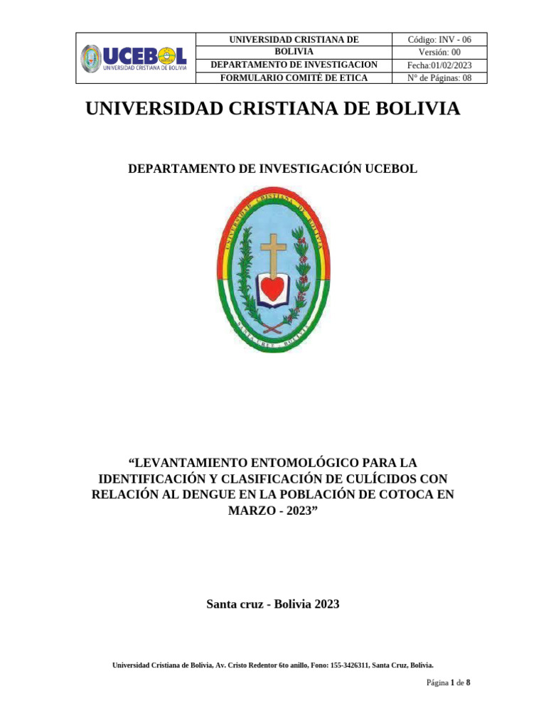 INV06 Formatodeproyectodeinvestigacion ETICA | PDF