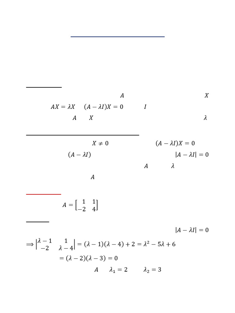 Lecture 2 - Eigenvalues and Eigenvectors | PDF | Eigenvalues And Eigenvectors | Matrix (Mathematics)