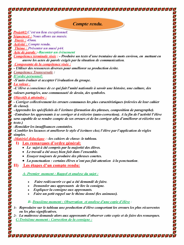 Compte Rendu. | PDF