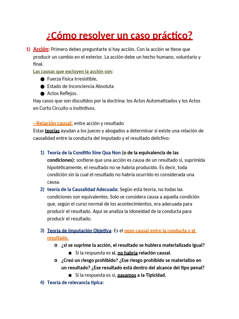Cómo Resolver Un Caso | PDF | Intención (Derecho Penal) | Derecho penal