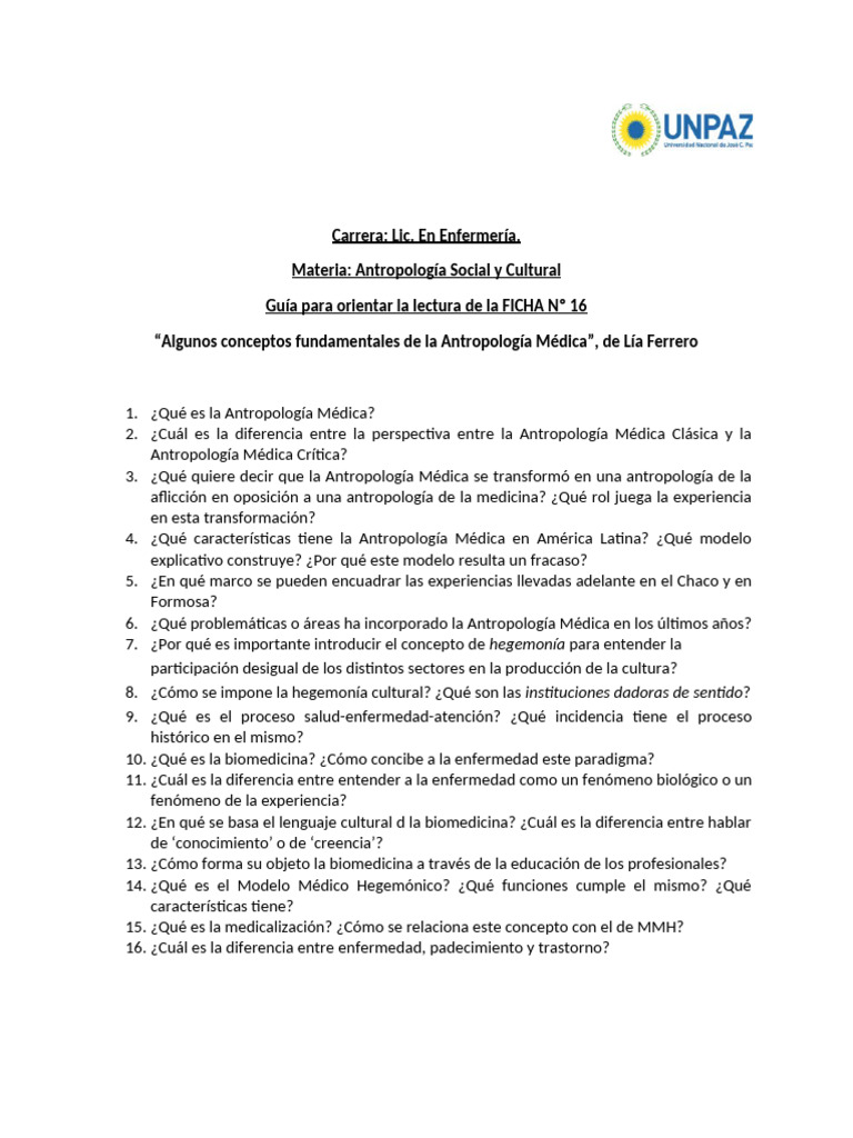 Guia para Orientar La Lectura de La FICHA N16 | PDF