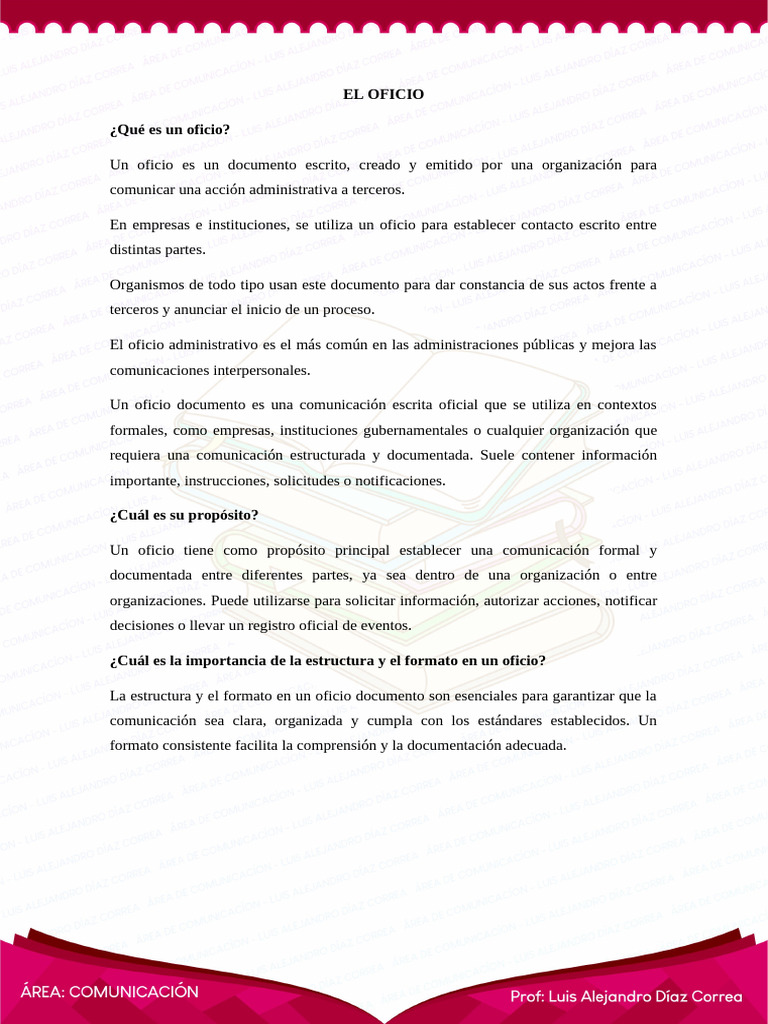 Definición y Uso del Oficio Administrativo | PDF | Comunicación