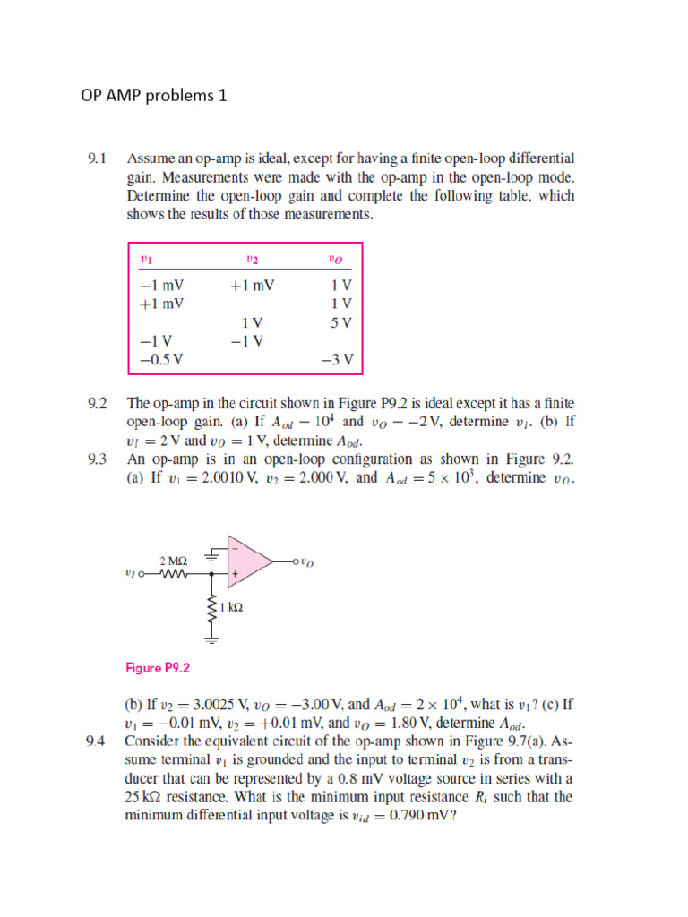 OP AMP Problems 1 | PDF
