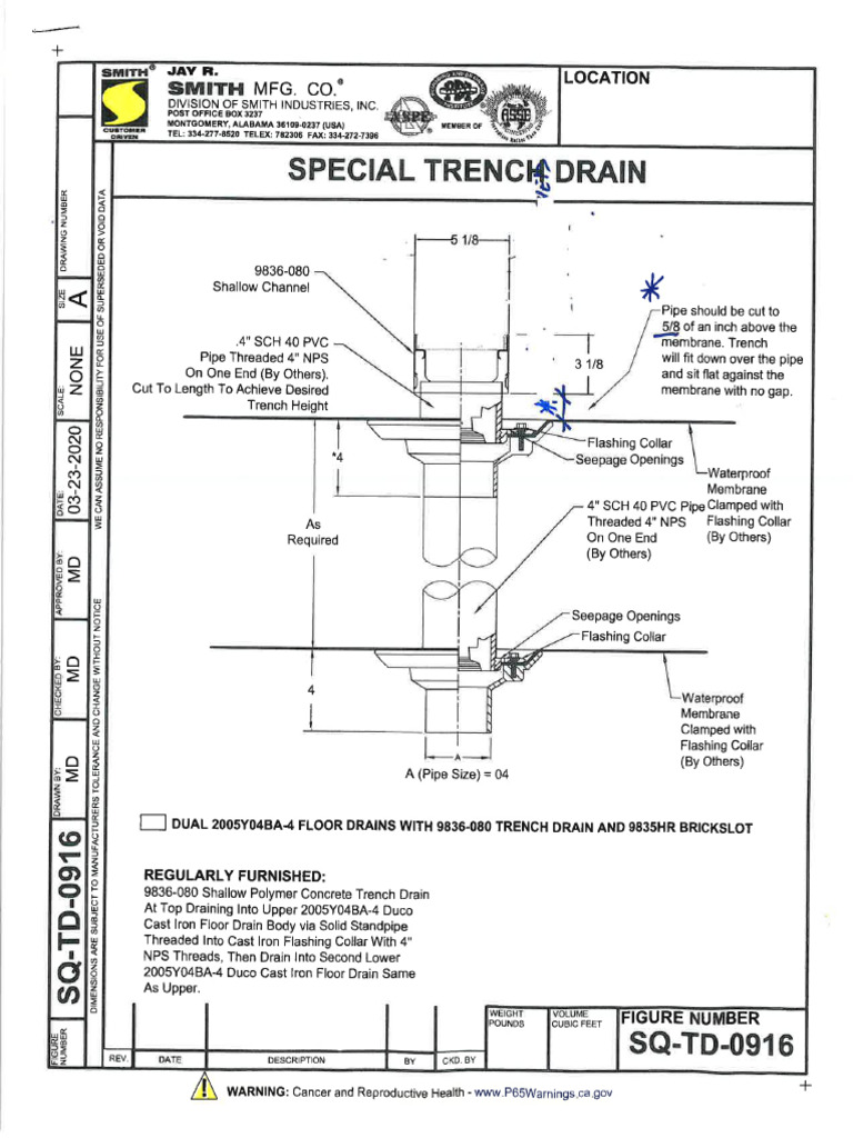 Jay R Smith Trench Drain Shallow Channel #9836-080 | PDF