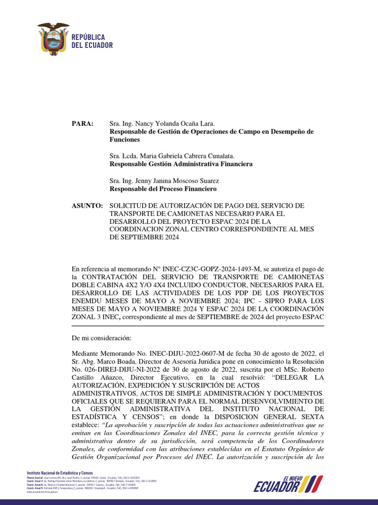 Inec CZ3C 2024 2741 M | PDF | Ecuador | Gobierno