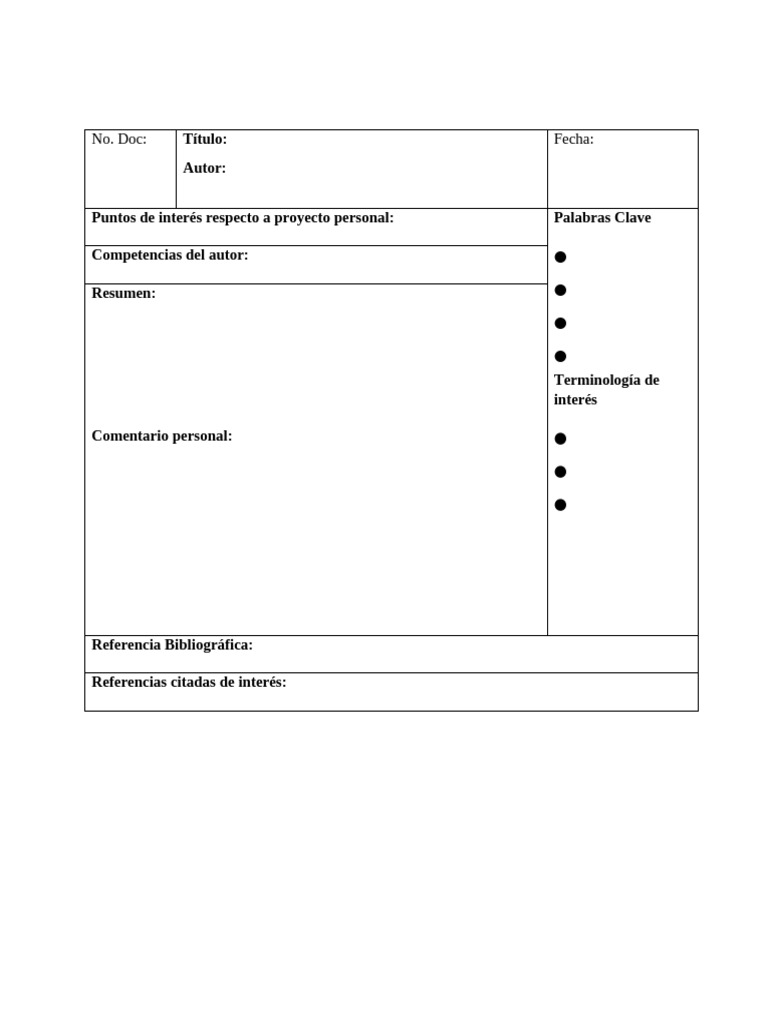 Plantilla Ficha Temática | PDF