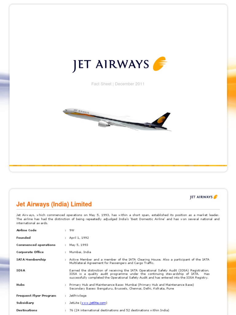 Jet Airways (India) Limited: An Overview of India's Leading Airline ...