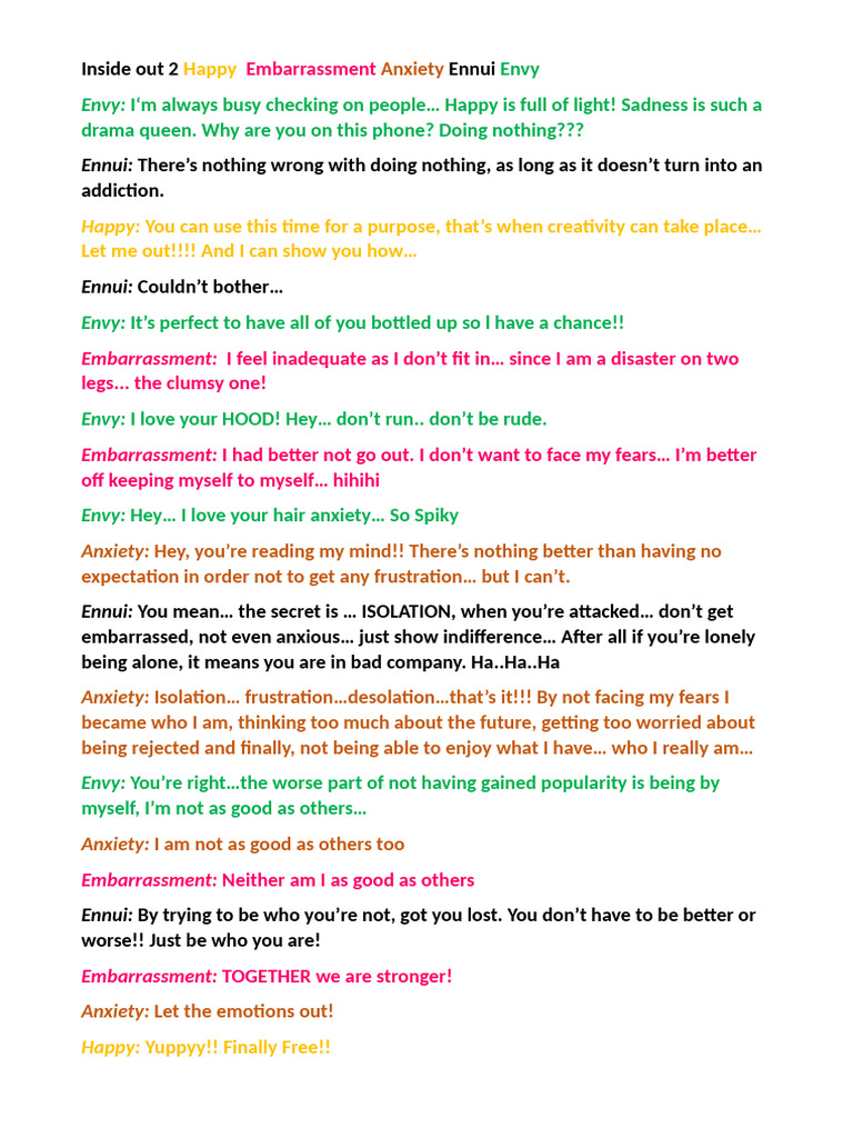 Inside Out 2 Green Advanced | PDF