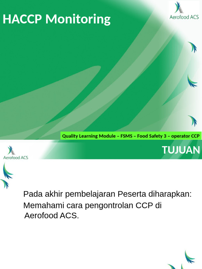 Materi - HACCP Monitoring | PDF | Foodservice | Safety
