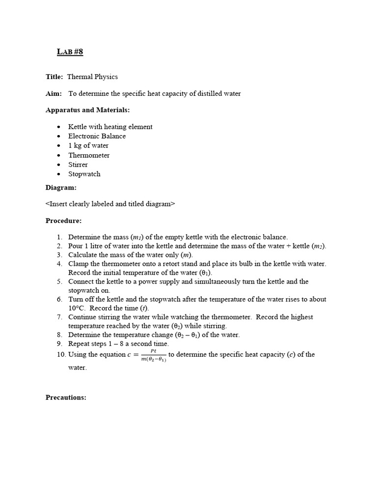 Thermal Physics SHC of Water | PDF | Heat | Heat Capacity