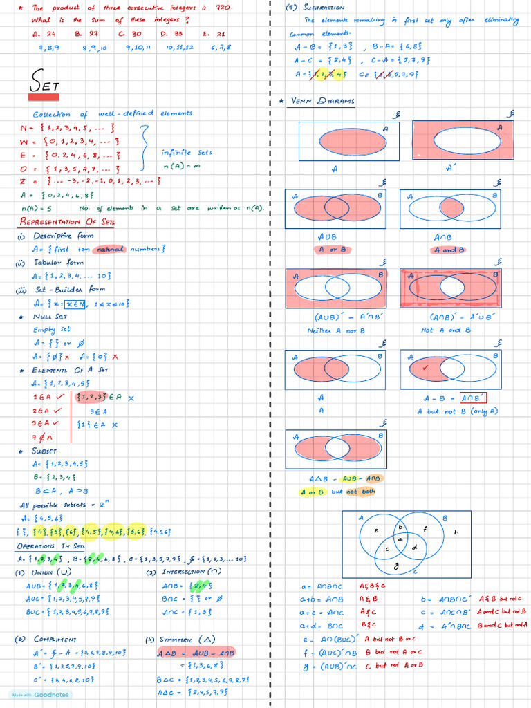 Sets and Venn Diagrams | PDF | Mathematics | Mathematical Concepts