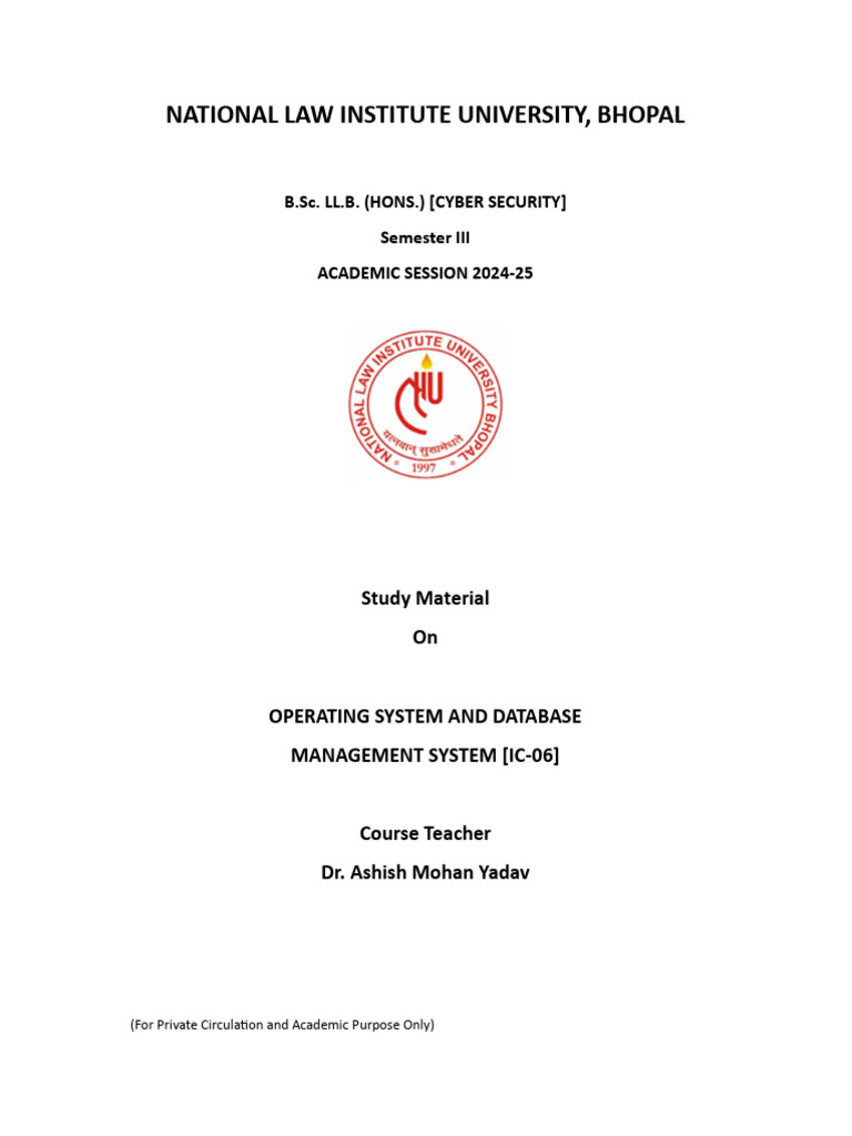 OS and DBMS Study Material - 1 | PDF | Operating System | Computer Data Storage