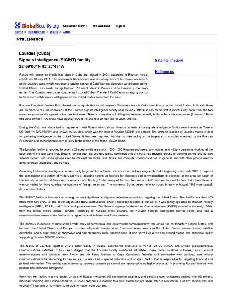 Cold War SIGINT Base in Cuba | PDF | Cuba | Signals Intelligence
