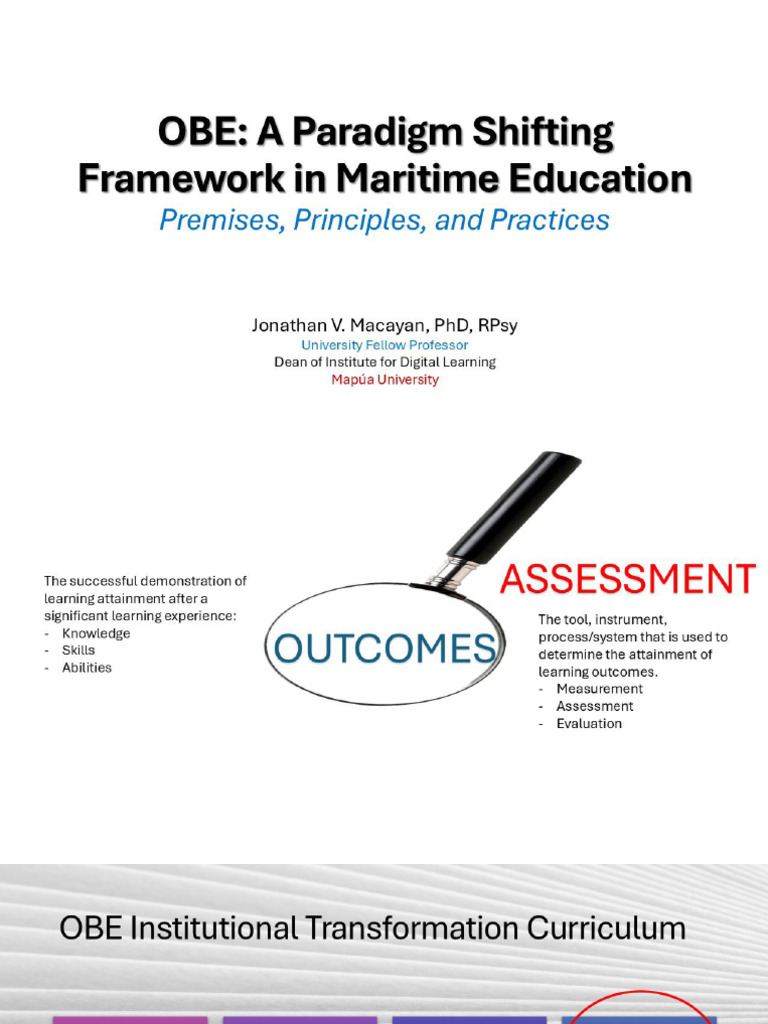 Day 1 - Obe Premises, Principles & Practices | PDF