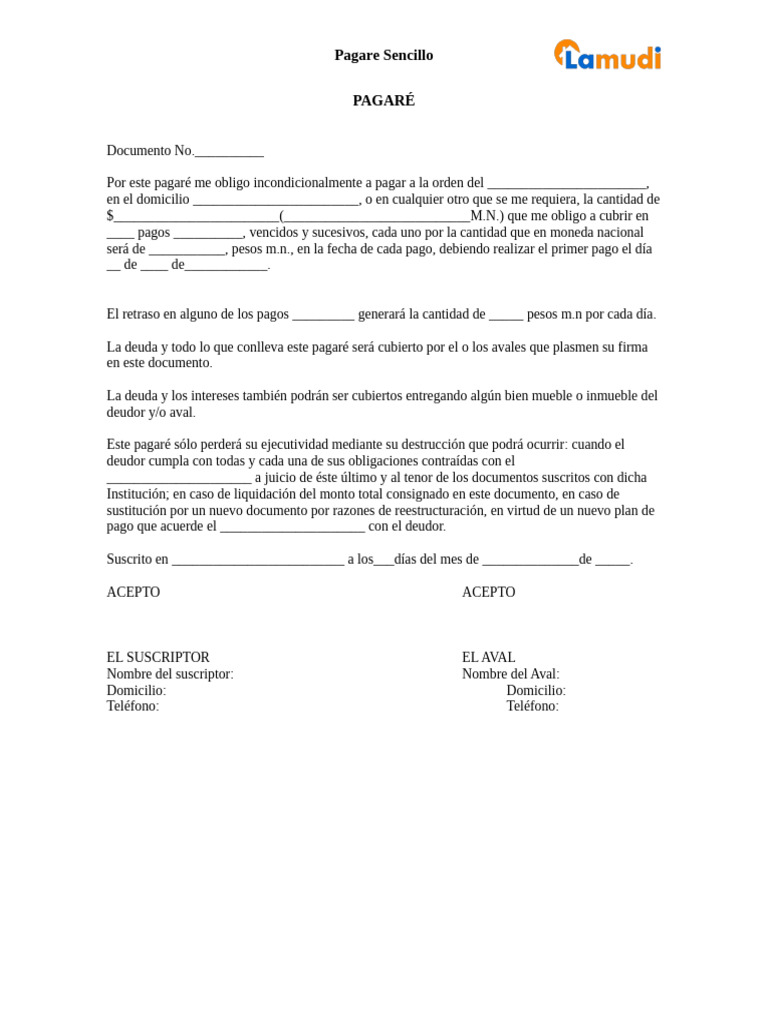 Formato Pagaré | PDF