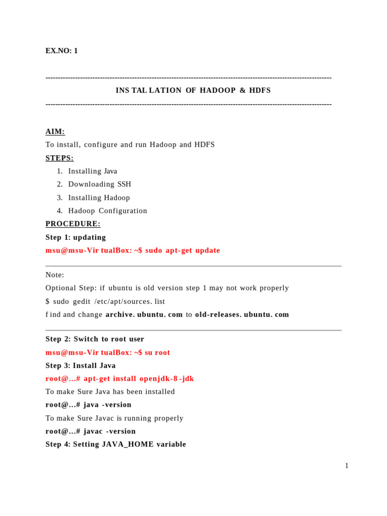 Install Hadoop and HDFS Guide | PDF | Apache Spark | Apache Hadoop