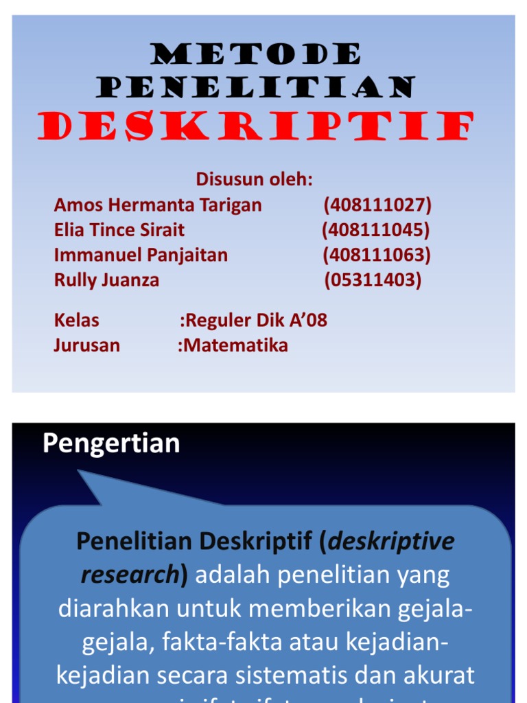 Metode Penelitian Deskriptif | PDF