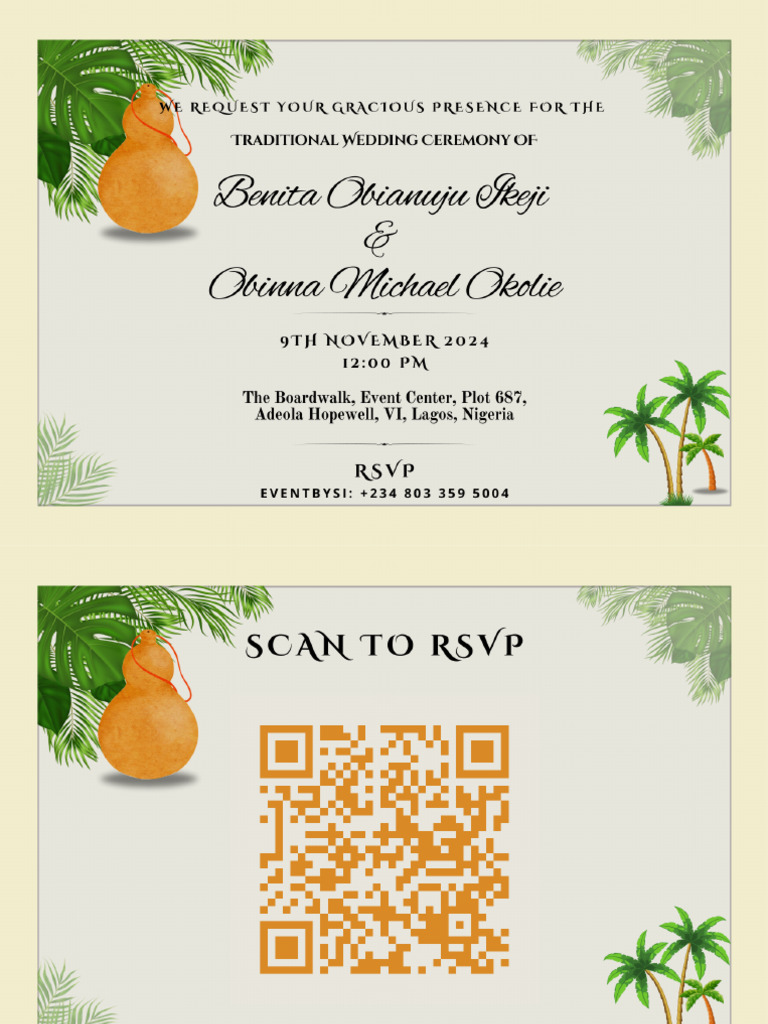 Traditional Wedding IV For Benita & Obinna | PDF