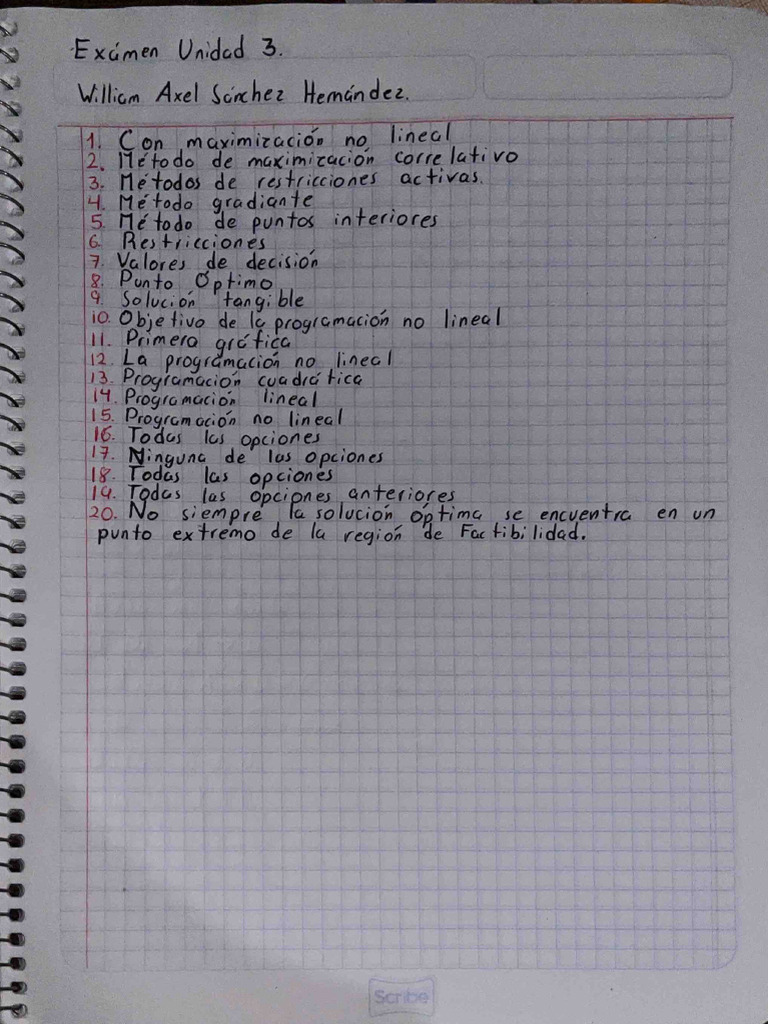 Examen Unidad 3 William Axel Sanchez Hernandez | PDF