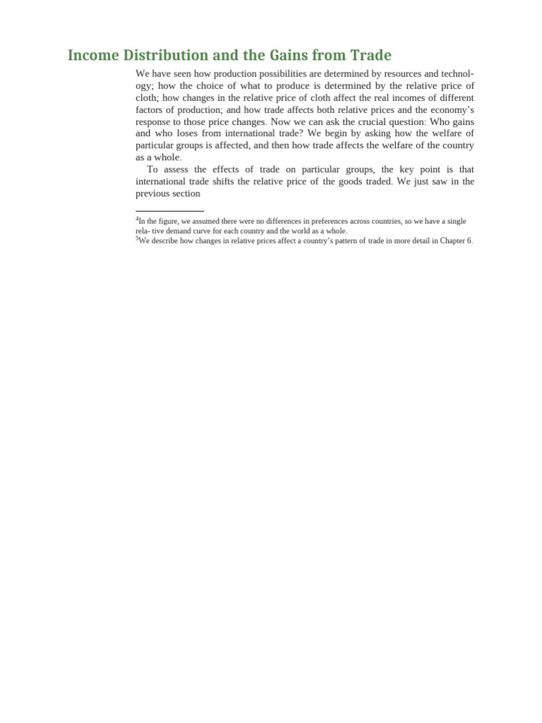 Income Distribution and The Gains From Trade | PDF | Consumption ...