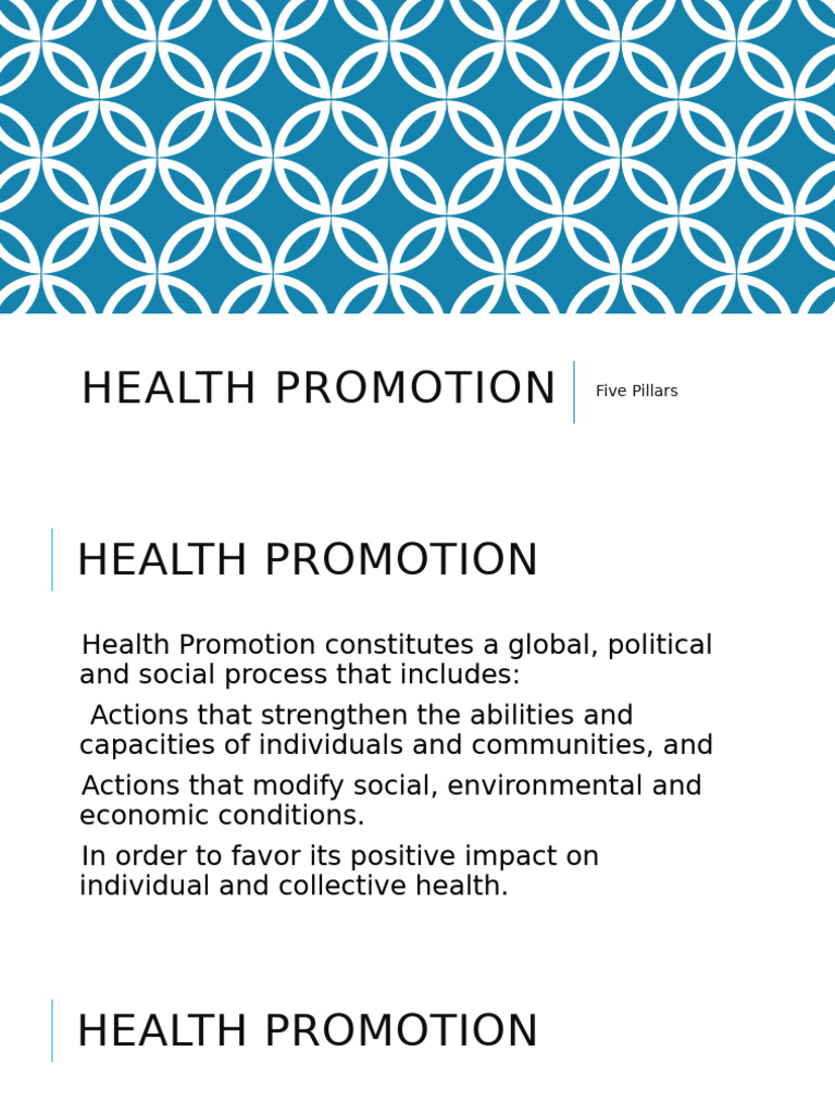 Health Promotion Pillars | PDF | Health Promotion | Sustainability