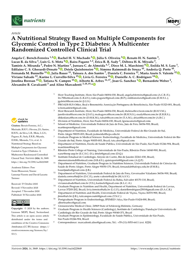 A Nutritional Strategy Based On Multiple Components For | PDF ...