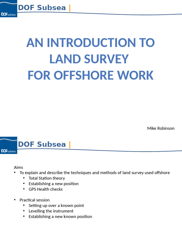 Offshore Land Survey Techniques Explained | PDF | Surveying ...