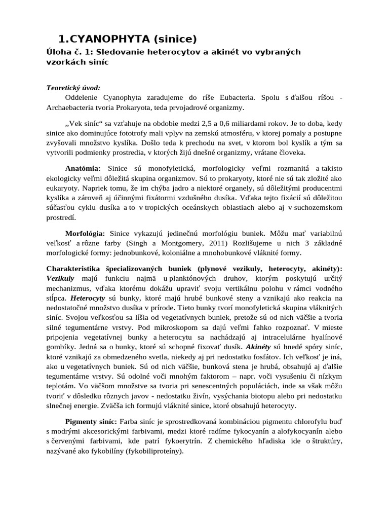 01 Cyanophyta | PDF