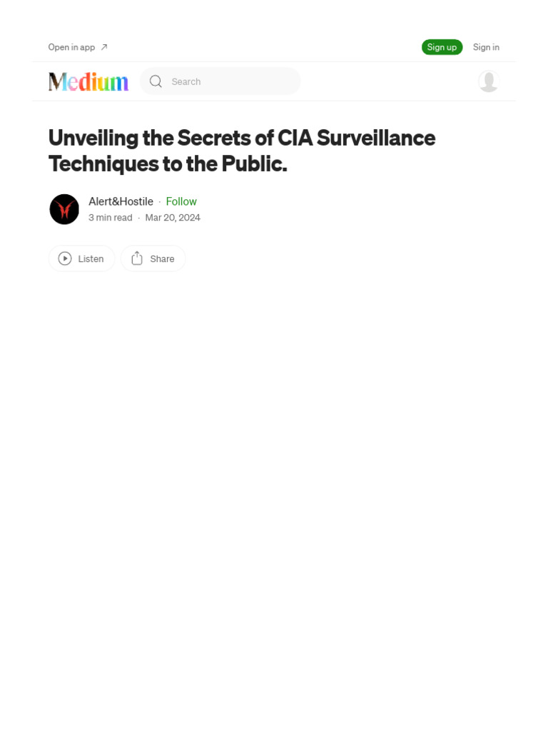 CIA Surveillance Techniques Unveiled | PDF | Surveillance | Signals ...