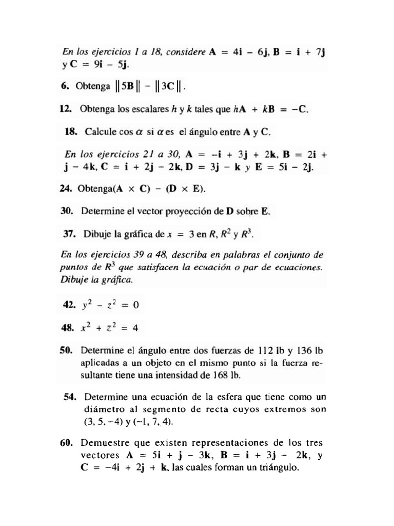 Problemas Primer Deber I Parcial Calc Vect | PDF