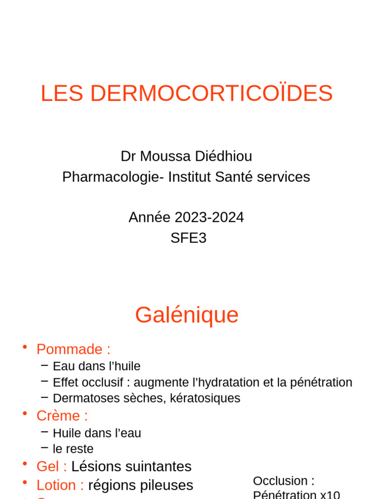 Les Dermocorticoides | PDF | Spécialités médicales